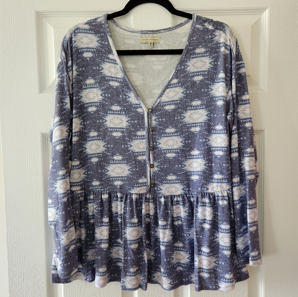 Simply Southern | Tops | Nwt Simply Southern Knit Aztec Print Peplum ...